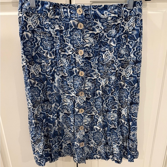 Emma James | Skirts | Emma James Blue And White Floral Midi Skirt ...
